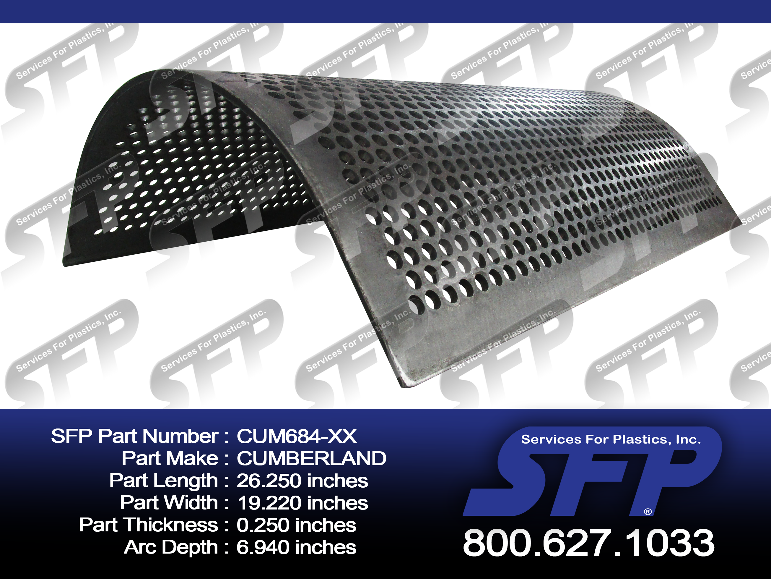 Cumberland Grinder Screen CUM684 | Services For Plastics, Inc.